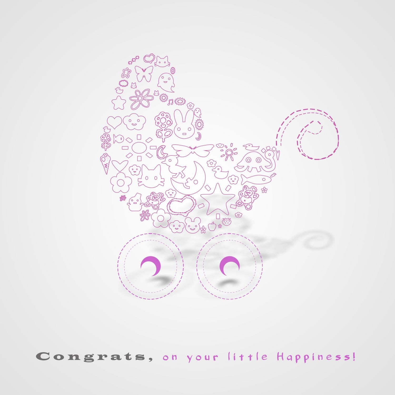 New Baby Congratulation Printable Card Pink congrats to Your - Etsy