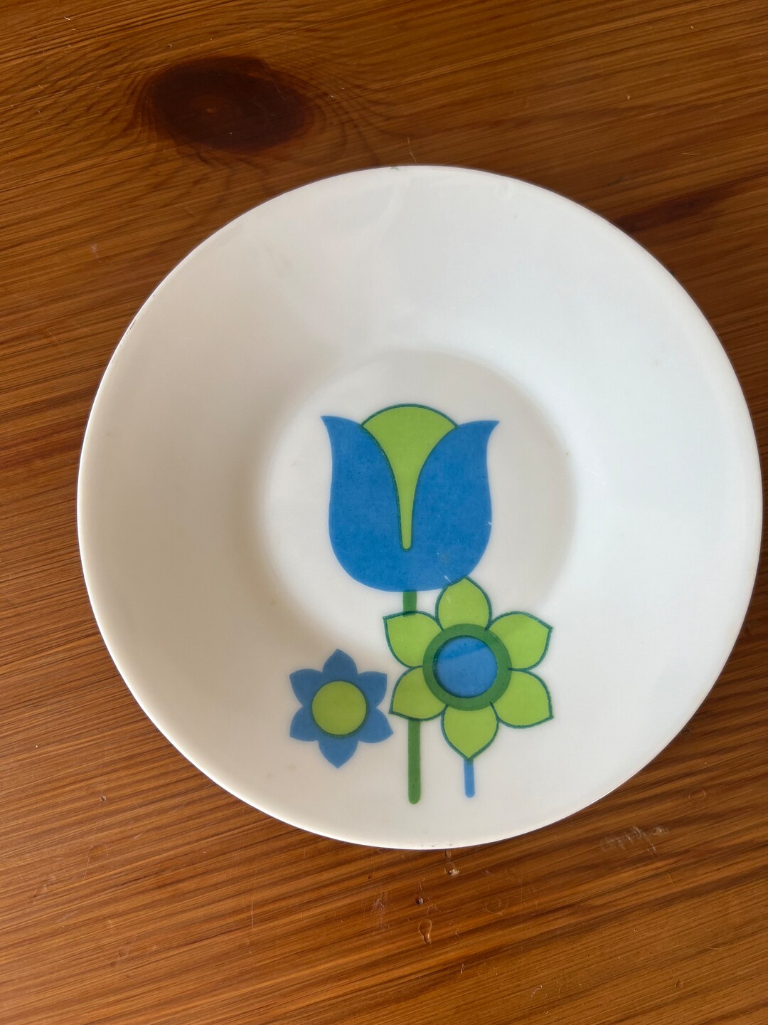 Mod Flower Plates, MCM Flower Power Set of 2 Colorful Tidbit Plates ...