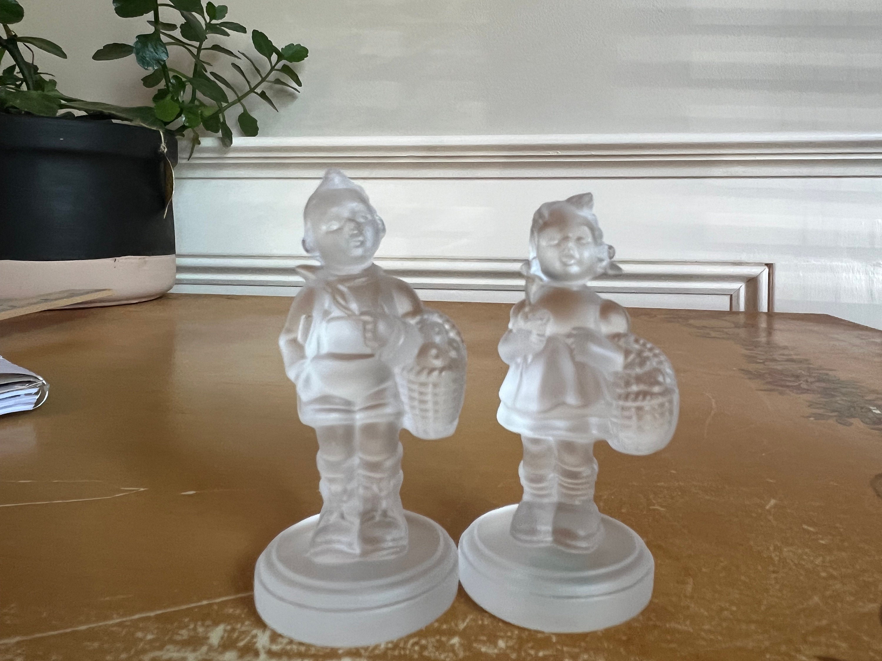 Vintage Goebel Crystal Collection Boy With Basket and Girl - Etsy