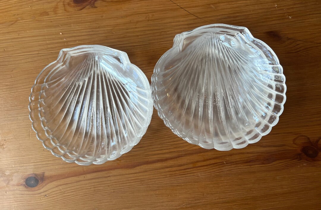 Vintage Arcoroc Shell Appetizer Plates, Arcoroc Coquillage Glass Plates ...