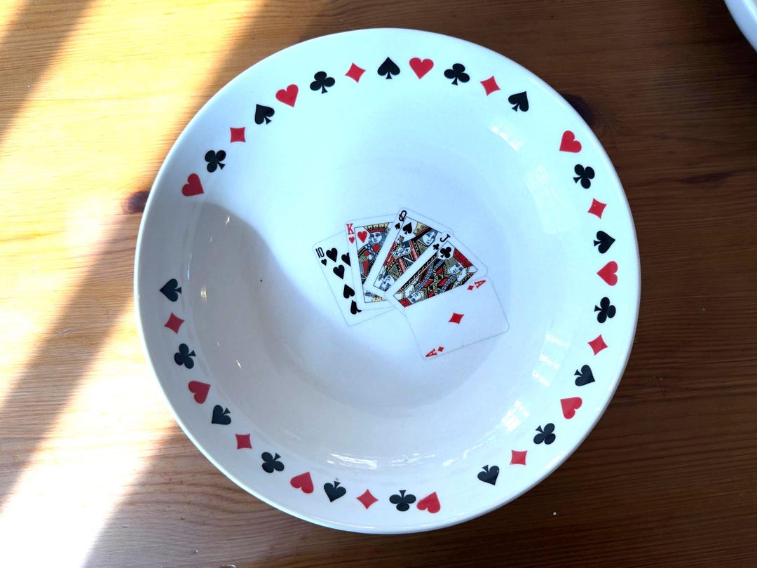 Playing Card Bowl, Suits of Cards Serving Bowl, Sold Individually - Etsy