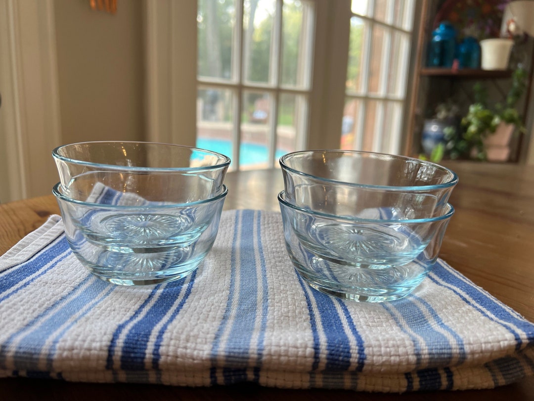 Vintage Blue Glass Ramekins, Pale Blue Glass Prep Dishes, Mise En Place ...