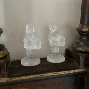 Vintage Goebel Crystal Collection Boy With Basket and Girl - Etsy