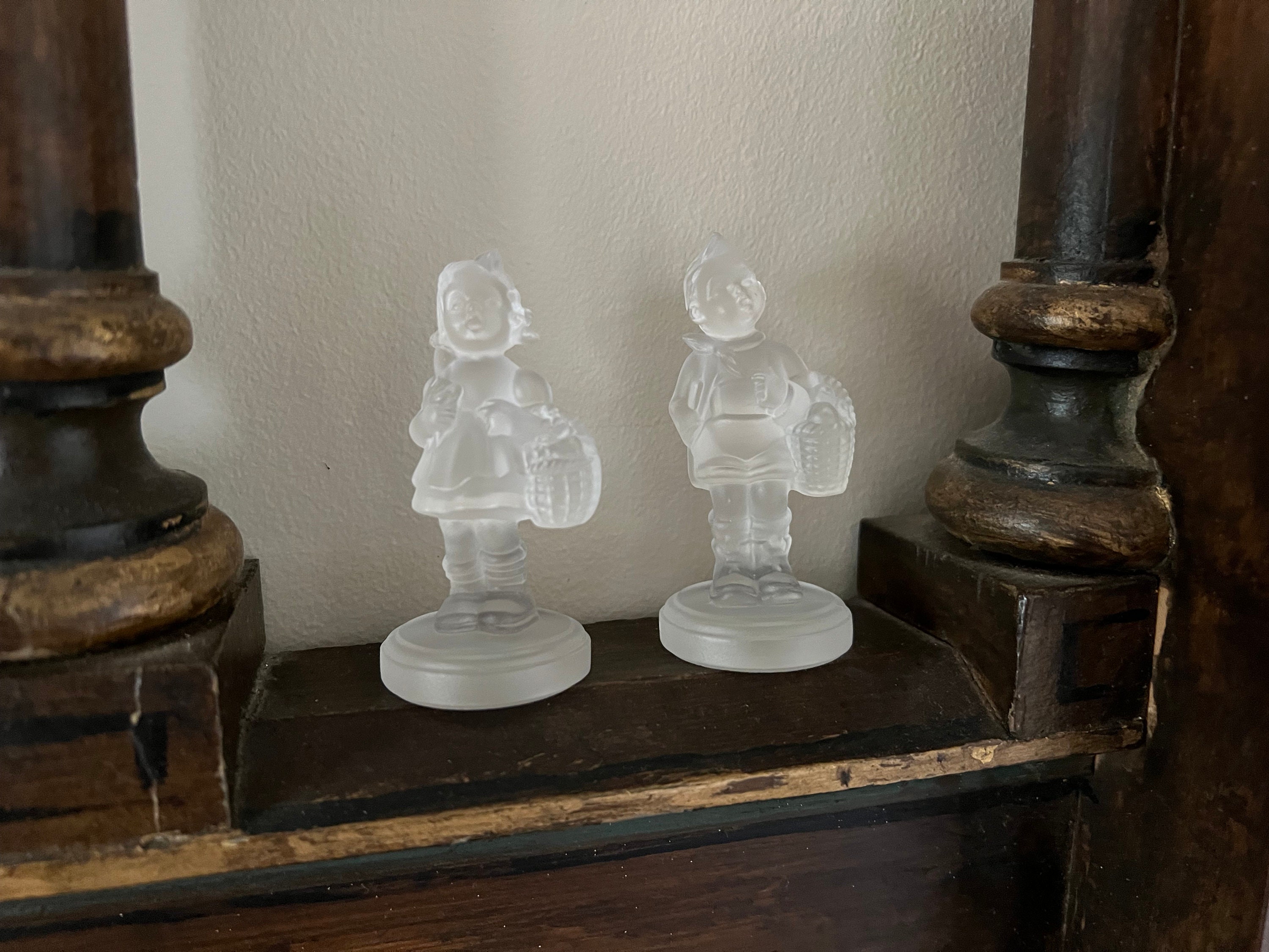Vintage Goebel Crystal Collection Boy With Basket and Girl - Etsy