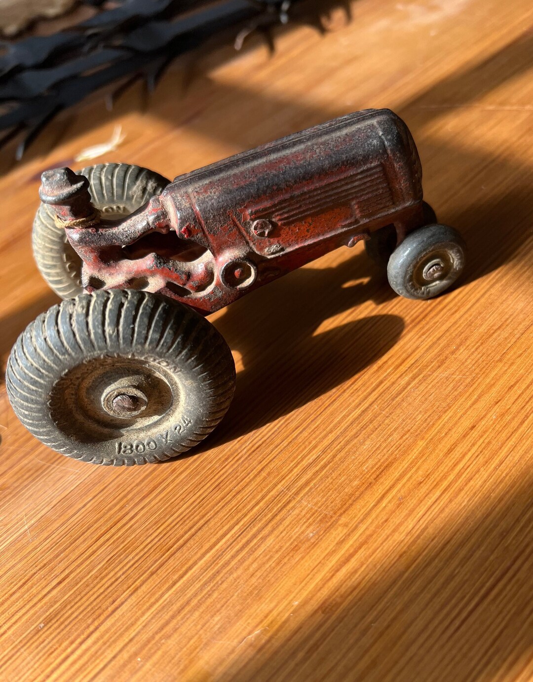 Antique Arcade Farm Tractor, 1930s Arcade Balloon Tire Red Farm Tractor ...