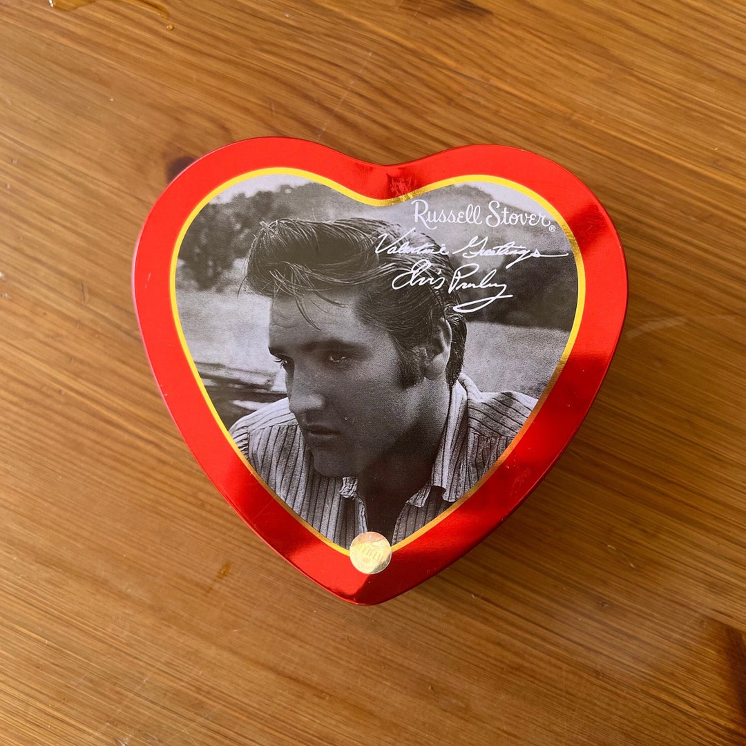 Elvis Valentine Tin, Russell Stove Candies Heart Elvis Tin, Vintage ...