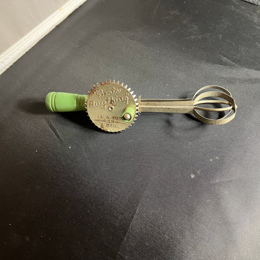 Vintage Mini or Kid's Hand Mixer With Green Wood Handle A - Etsy