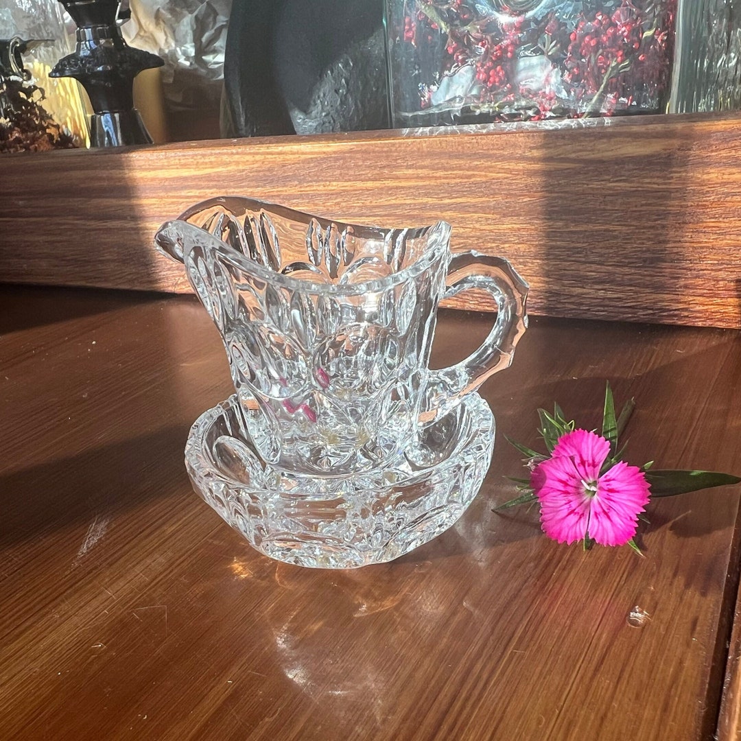 Vintage Beyer Bleikristall Crystal Miniature Pitcher and Bowl ...