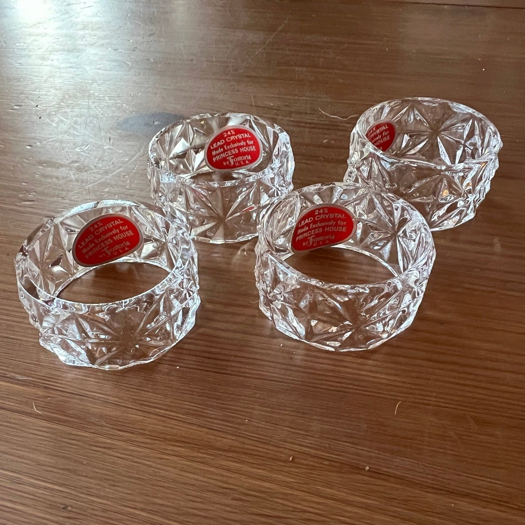 Crystal Napkin Rings, Princess House Elegant Clear Napkin Rings, Napkin ...