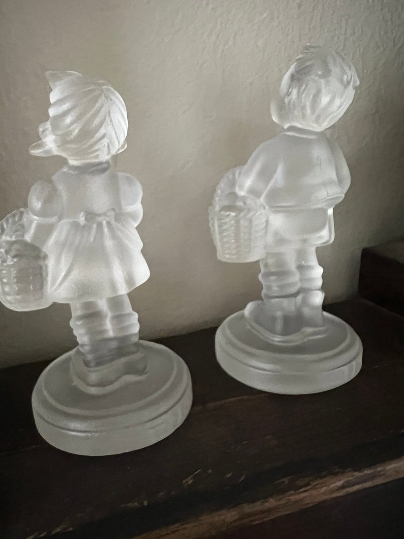 Vintage Goebel Crystal Collection Boy With Basket and Girl - Etsy