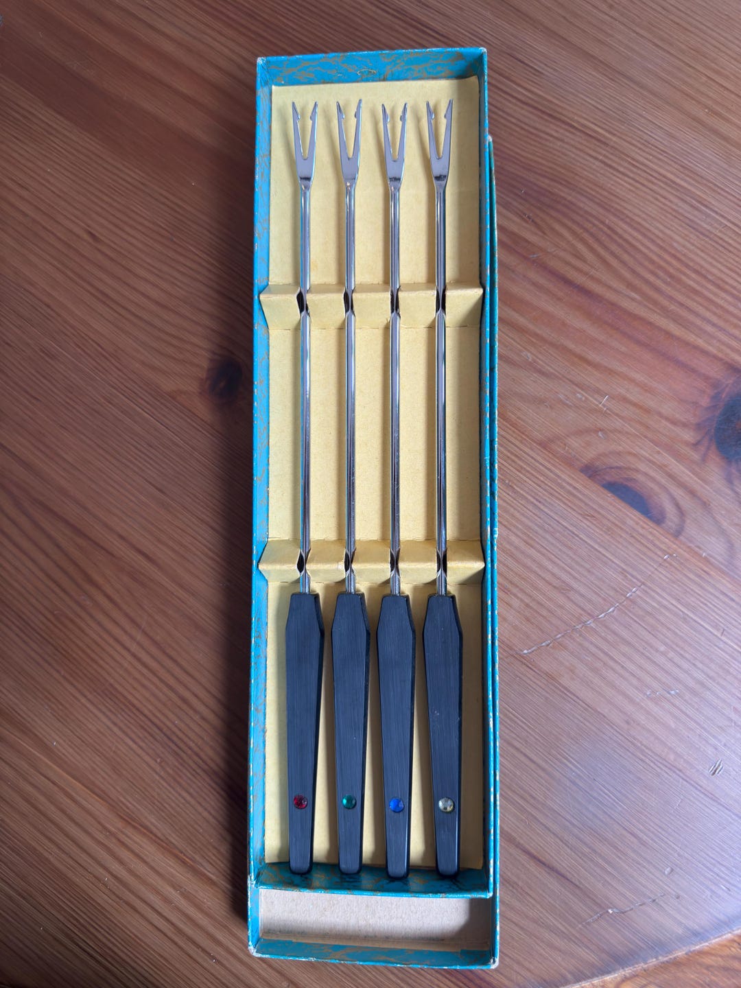 Vintage MCM Fondue Forks: Stainless Steel With Bakelite Handles, Set of ...