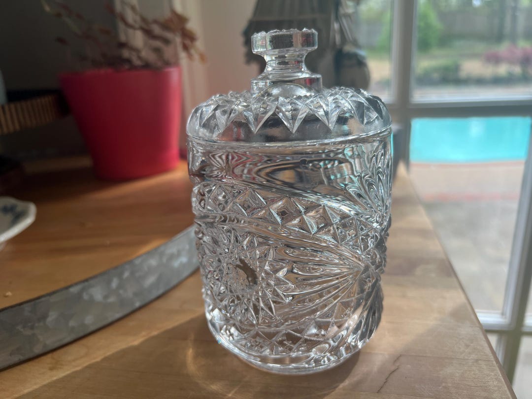 Vintage Imperial Hobstar Glass Jar: Fan and Stars Pattern - Etsy