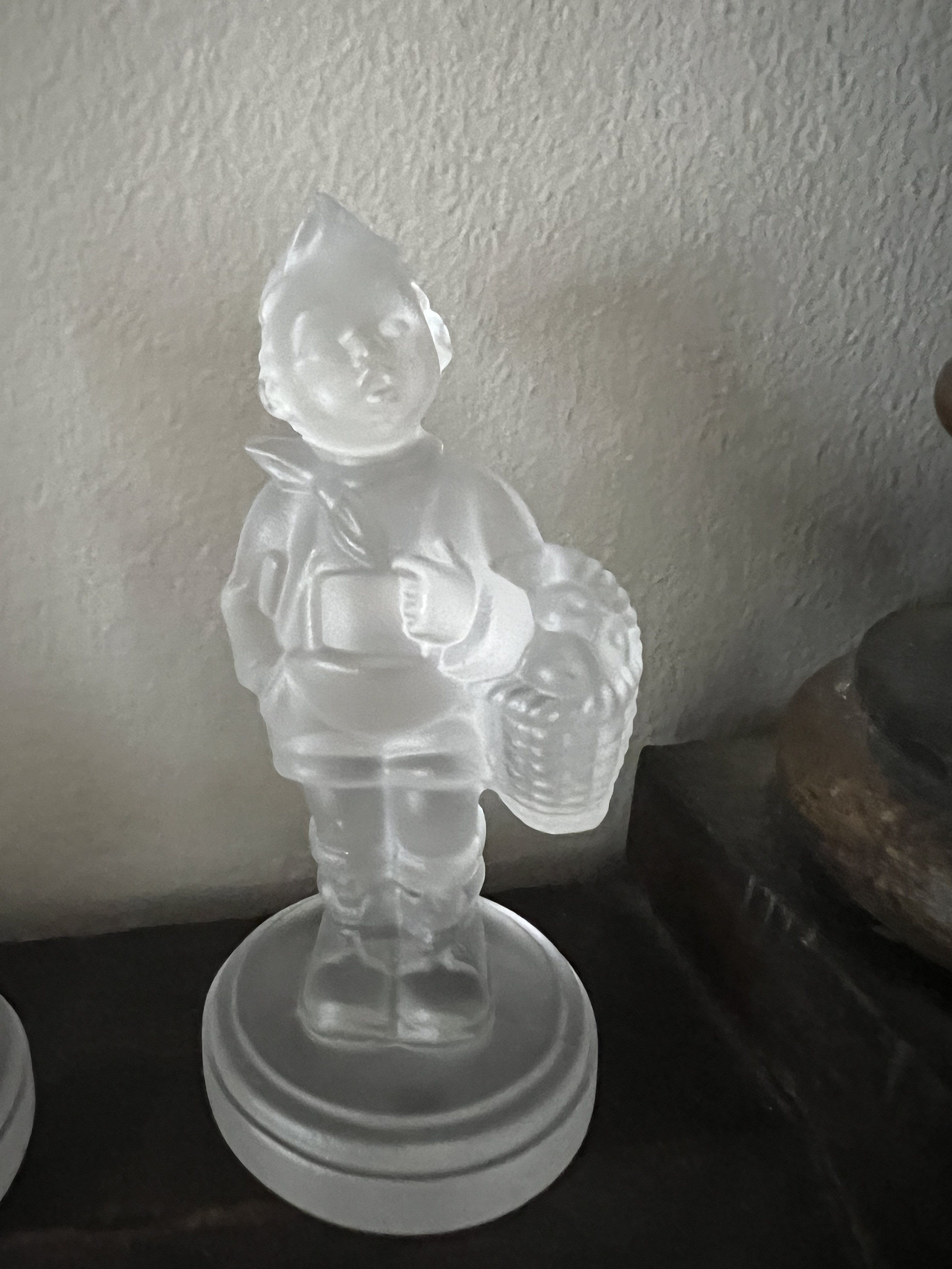 Vintage Goebel Crystal Collection Boy With Basket and Girl - Etsy
