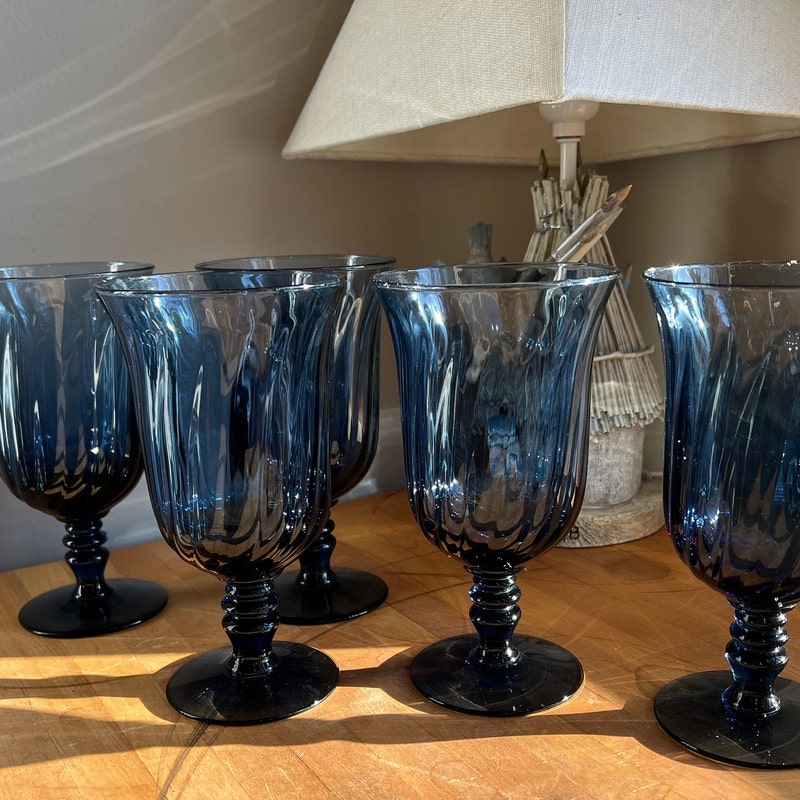 Blue Drinking Goblets - Etsy
