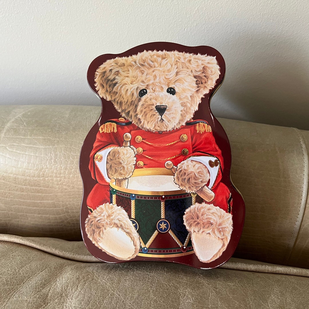 Teddy Bear Tin, Christmas Nutcracker Teddy Bear Tin, Nostalgic Bear ...