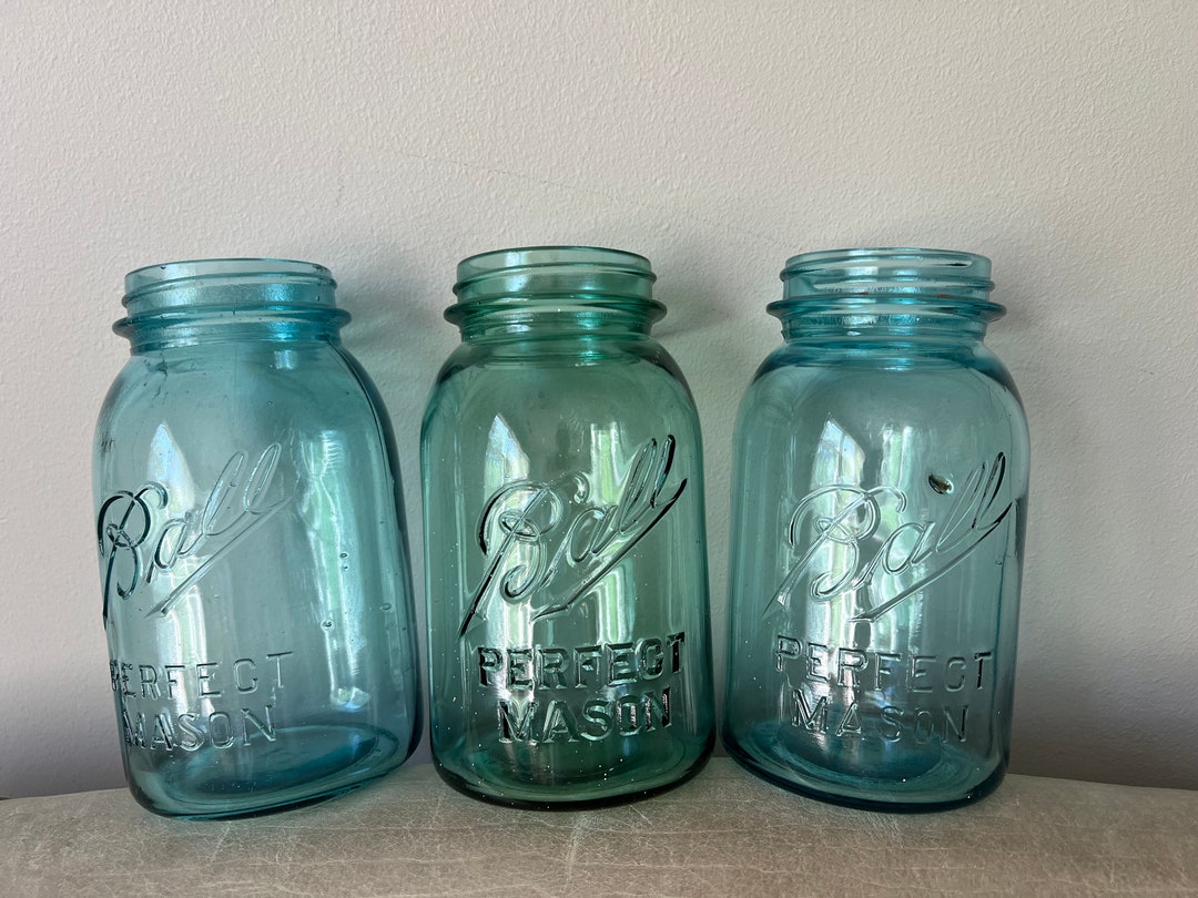 Ball 1 Quart Perfect Mason Jar Green 1910-1923, Great Condition Canning ...