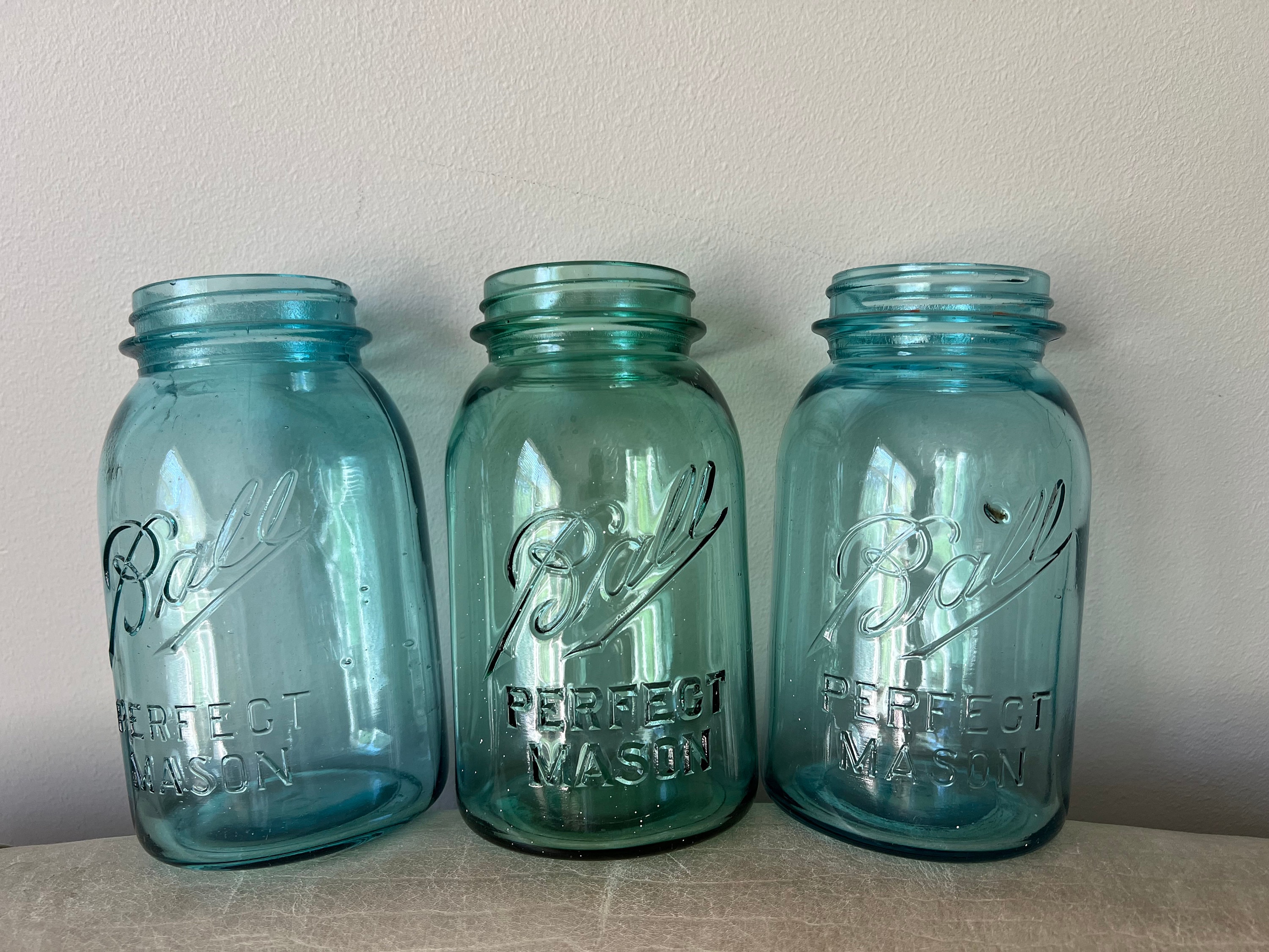 Ball 1 Quart Perfect Mason Jar Green 1910-1923, Great Condition Canning ...