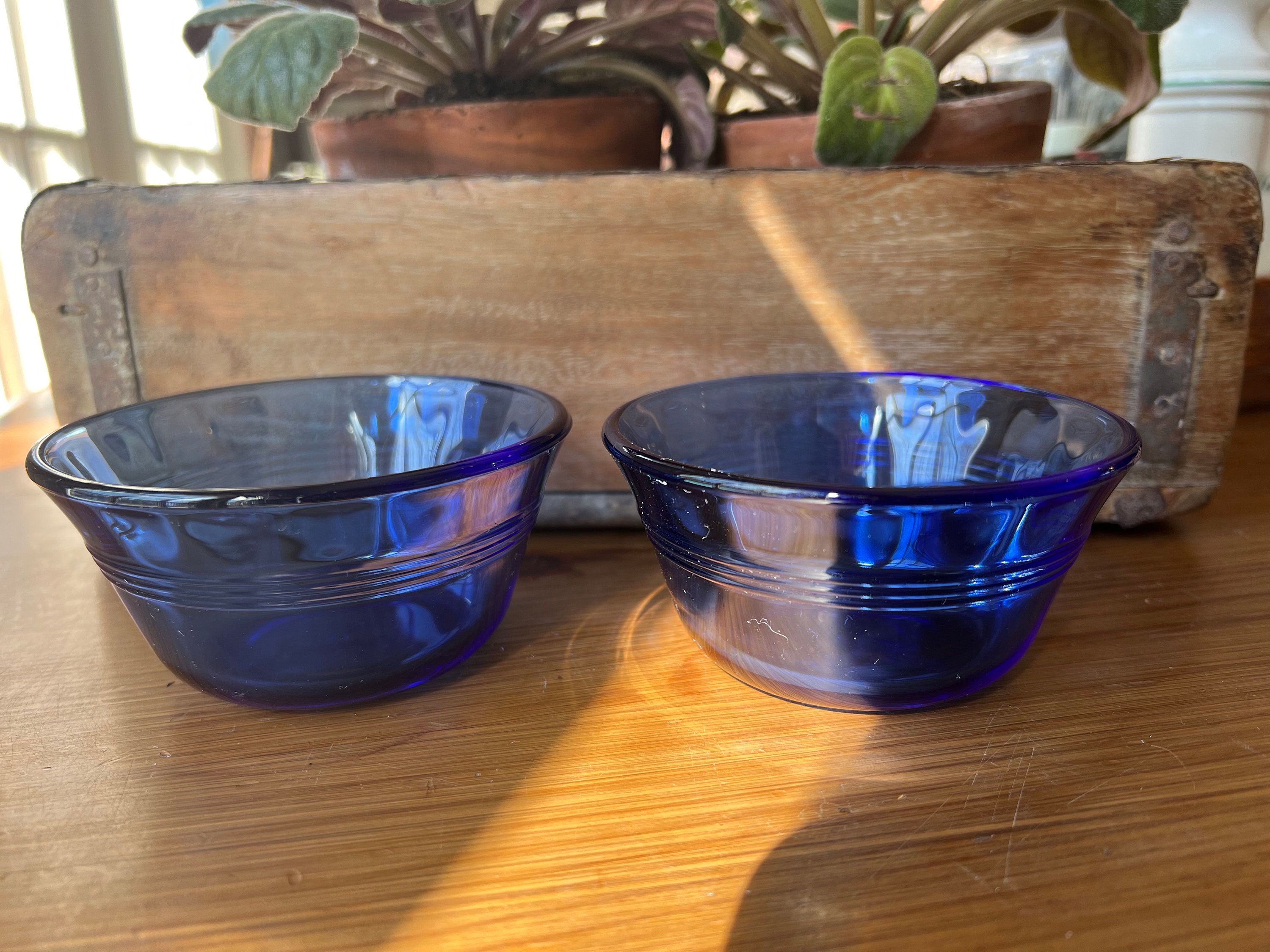 Vintage Blue Pyrex Glass Ramekins, Cobalt Blue Glass Prep Dishes, Mise ...