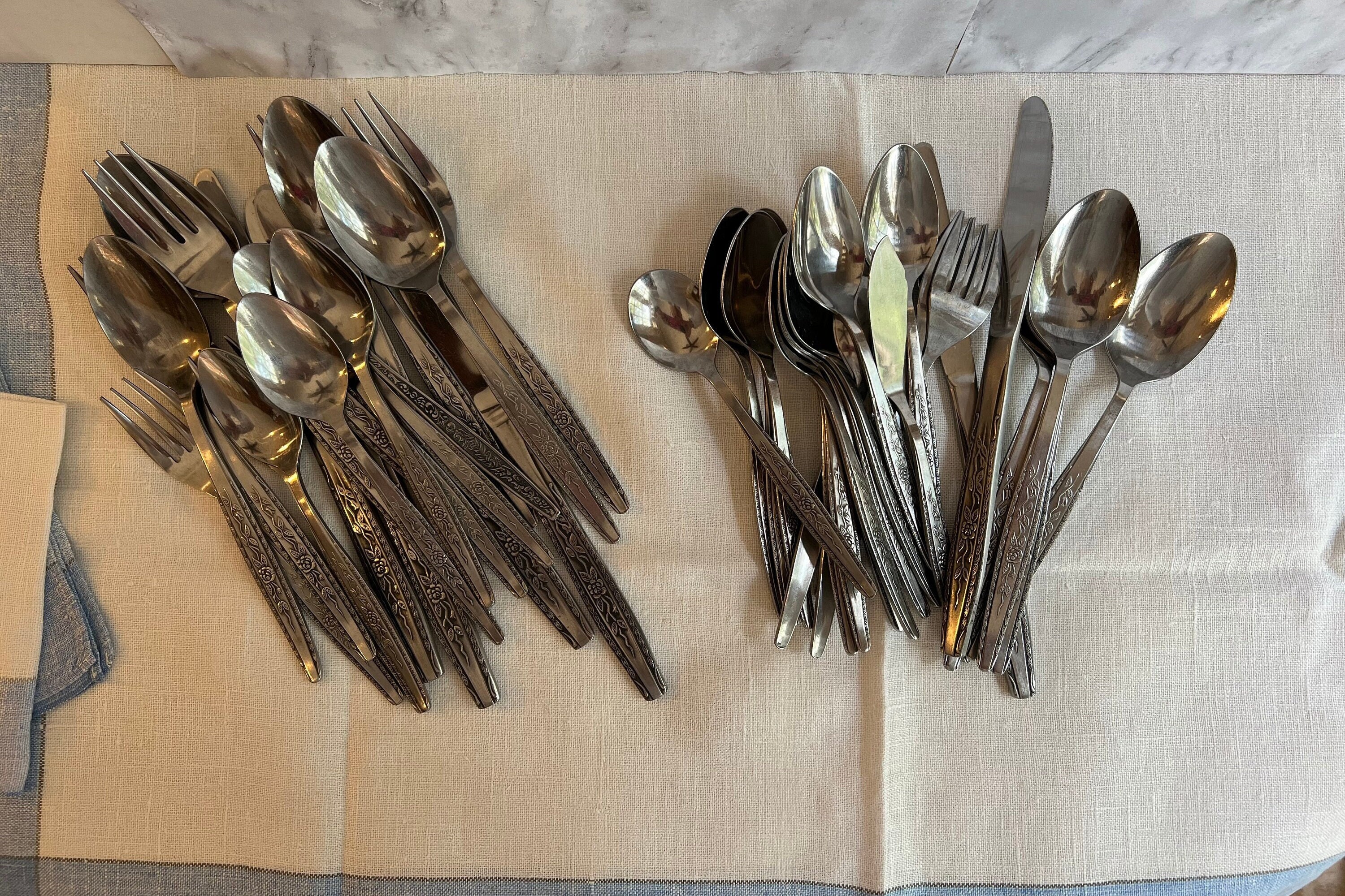 Vintage Interpur Single Rose Pattern, Stainless Steel Made in Japan ...