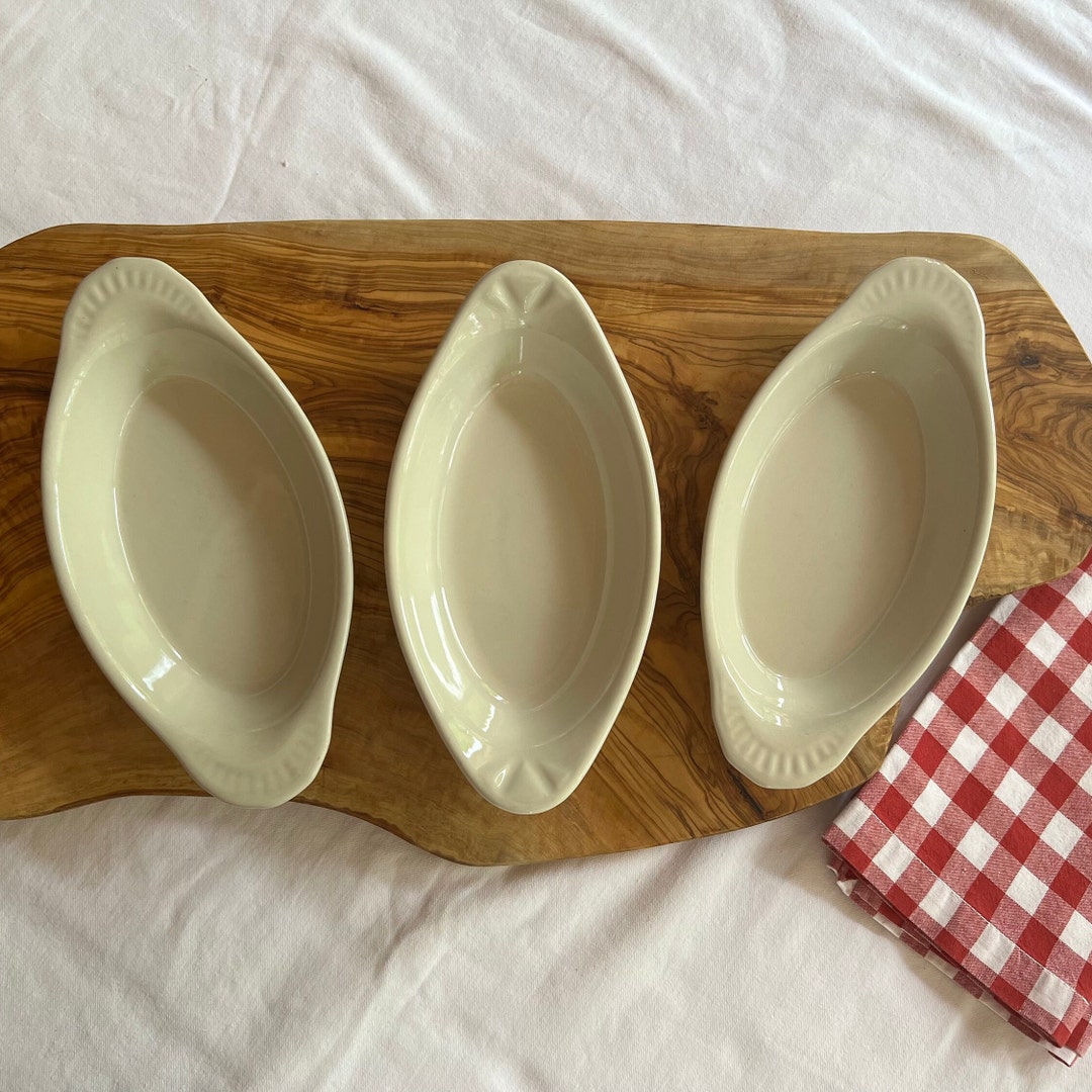 Au Gratin Set of 3, PDQ 4534 White and Matching Au Gratins, Farmhouse ...
