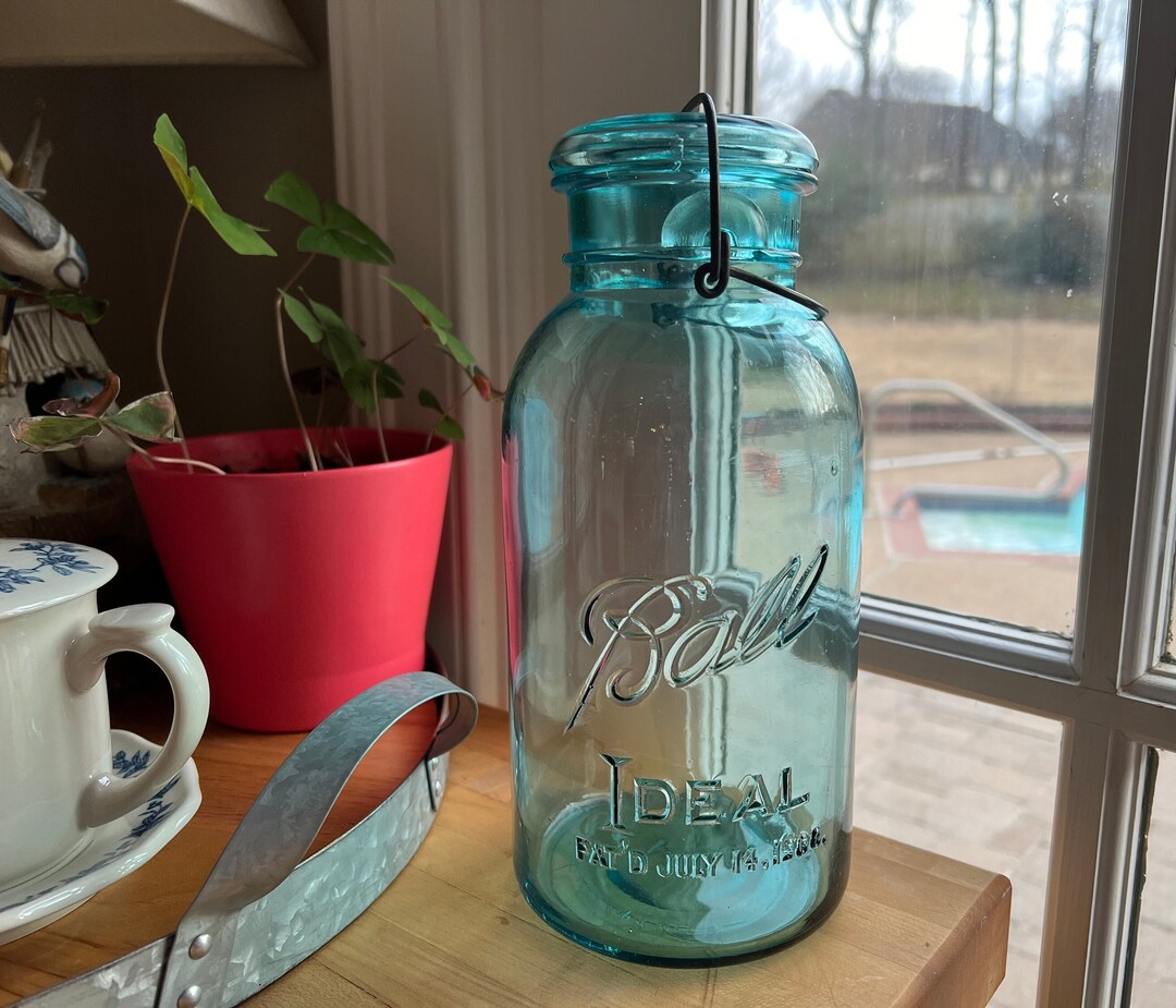 Tall Ball Jar With Wire Bail and Lid, Ideal Mason Jar July 14, 1906 ...