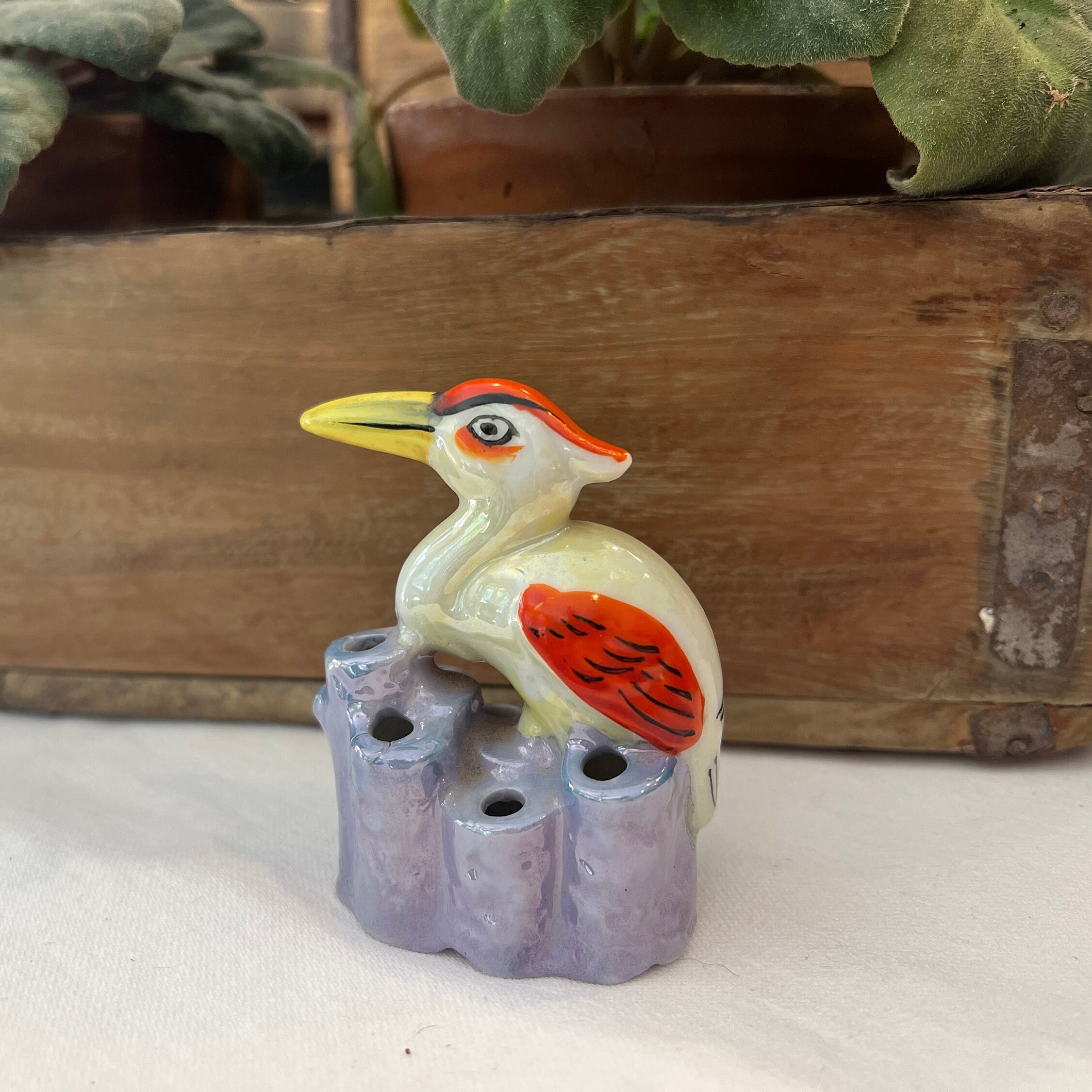 Vintagelusterware Floral Frog, Floral Frog, Lusterware Pelican Frog ...