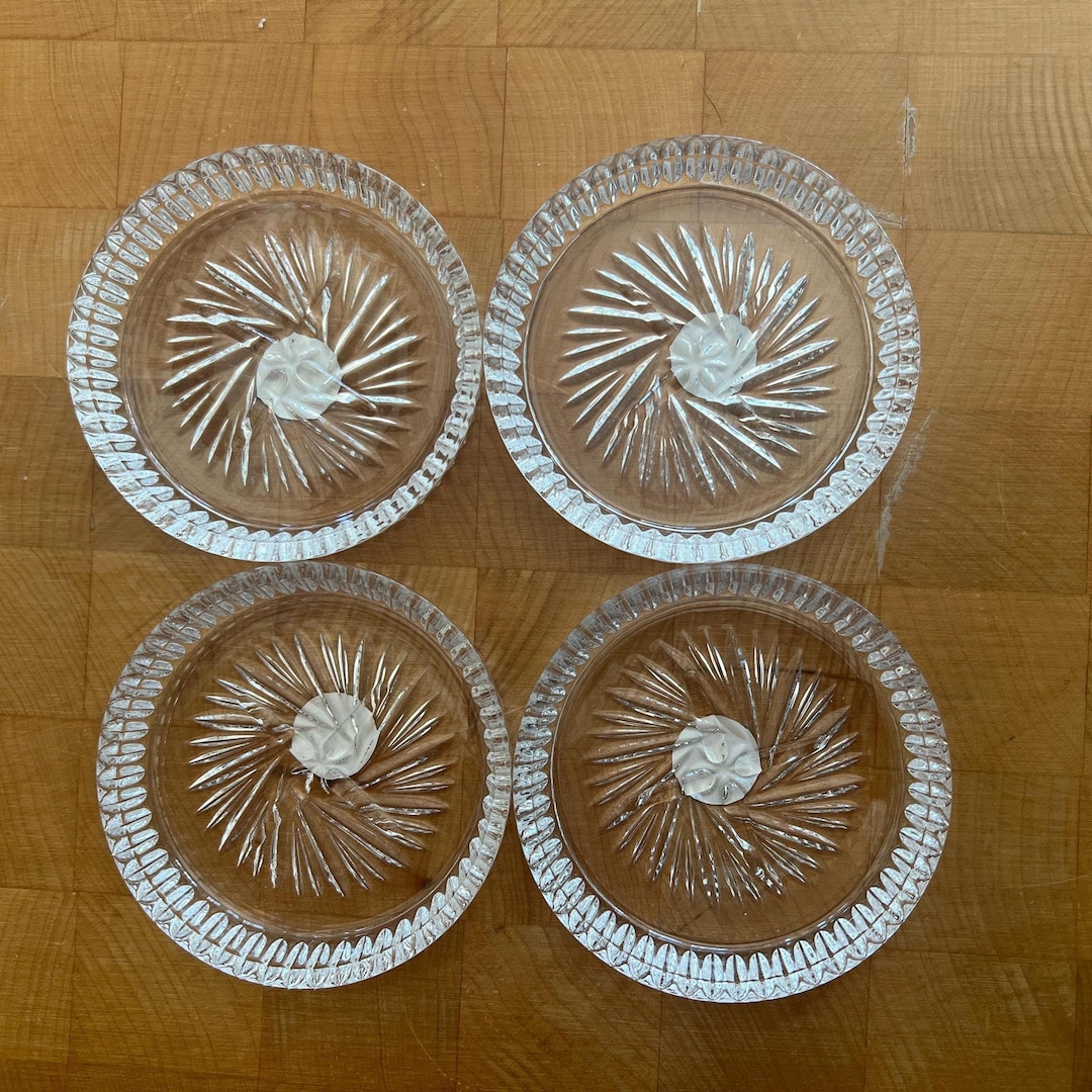 Vintage Crystal Coasters Set: Adria Pinwheel Design - Etsy