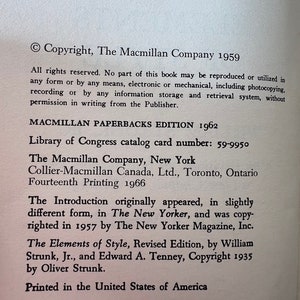The Elements of Style, Strunk and White Copyright 1959, 1962 Edition ...