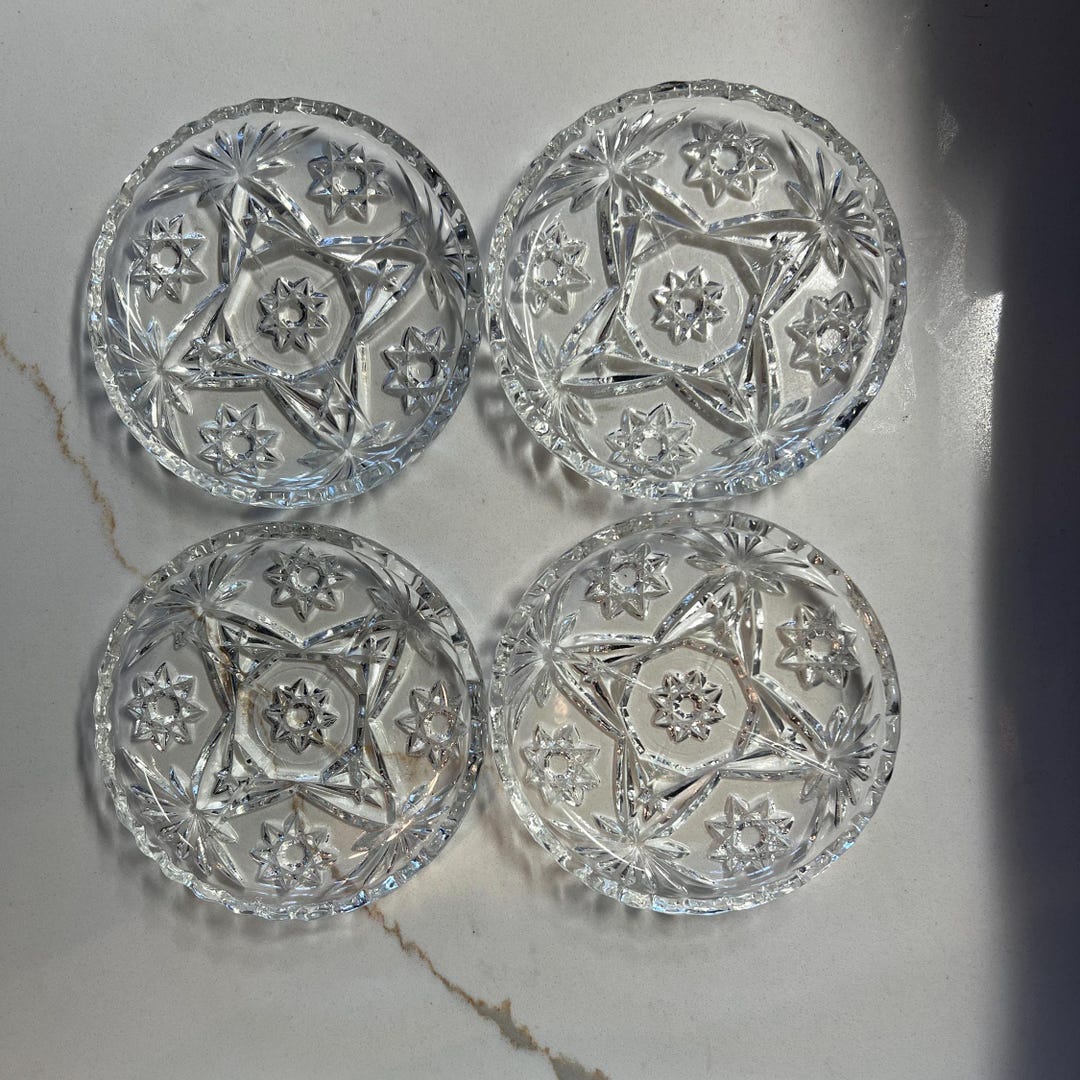 Anchor Hocking Prescut Glass Coasters: MCM Star Cut, Set of 4 - Etsy