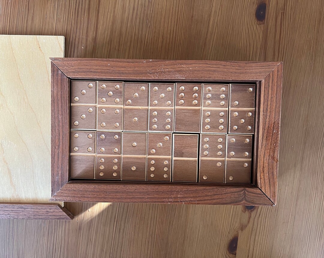Vintage Dominoes, Hand Made Wood Dominoes, Complete Set With Handmade ...
