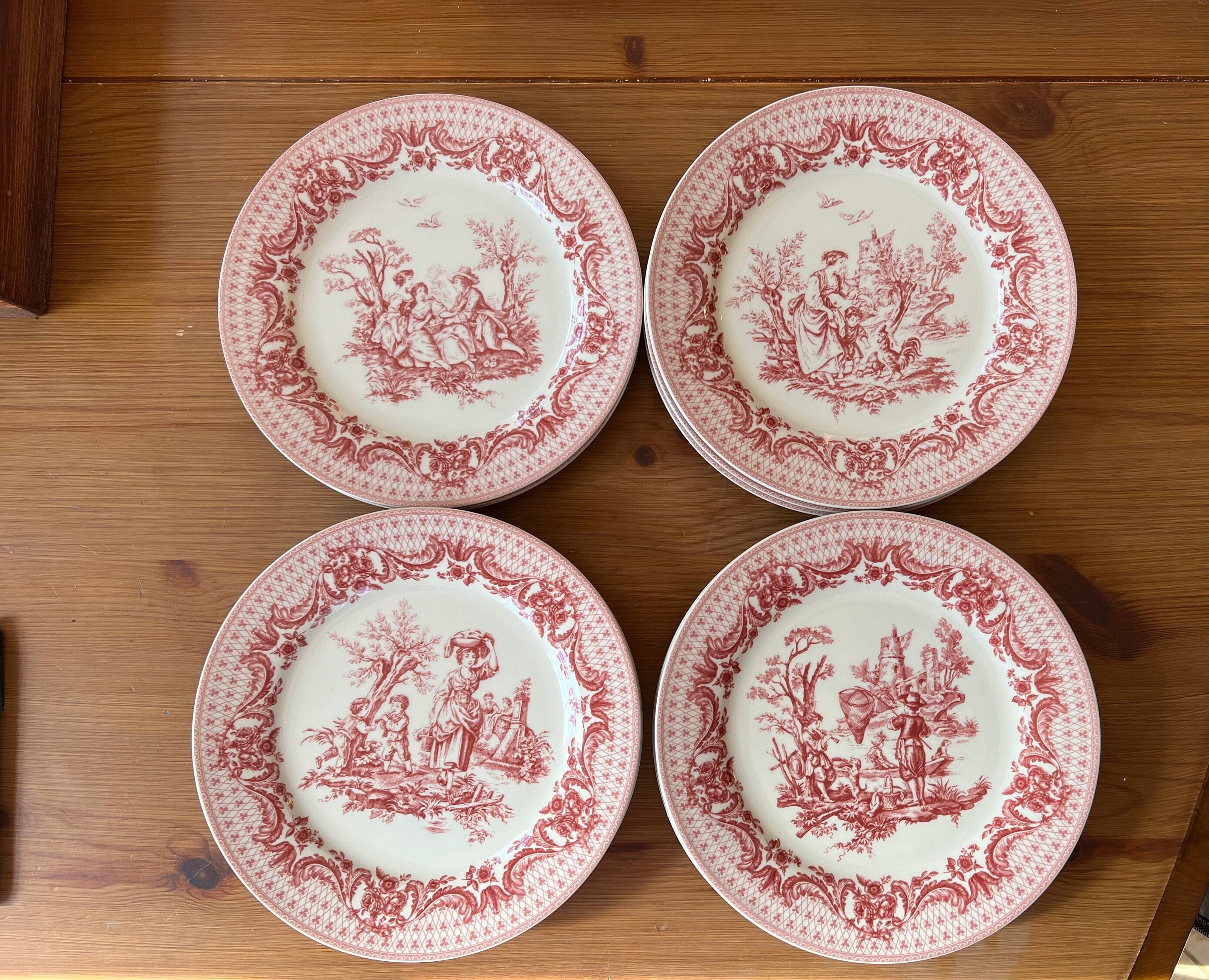 Vintage Godinger Red and White Transfer Ware Plates, I Godinger Plates ...
