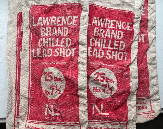 Lawrence Brand Chilled Lead Shot Canvas Bags, 25# Bags, No. 7 1/2 and ...