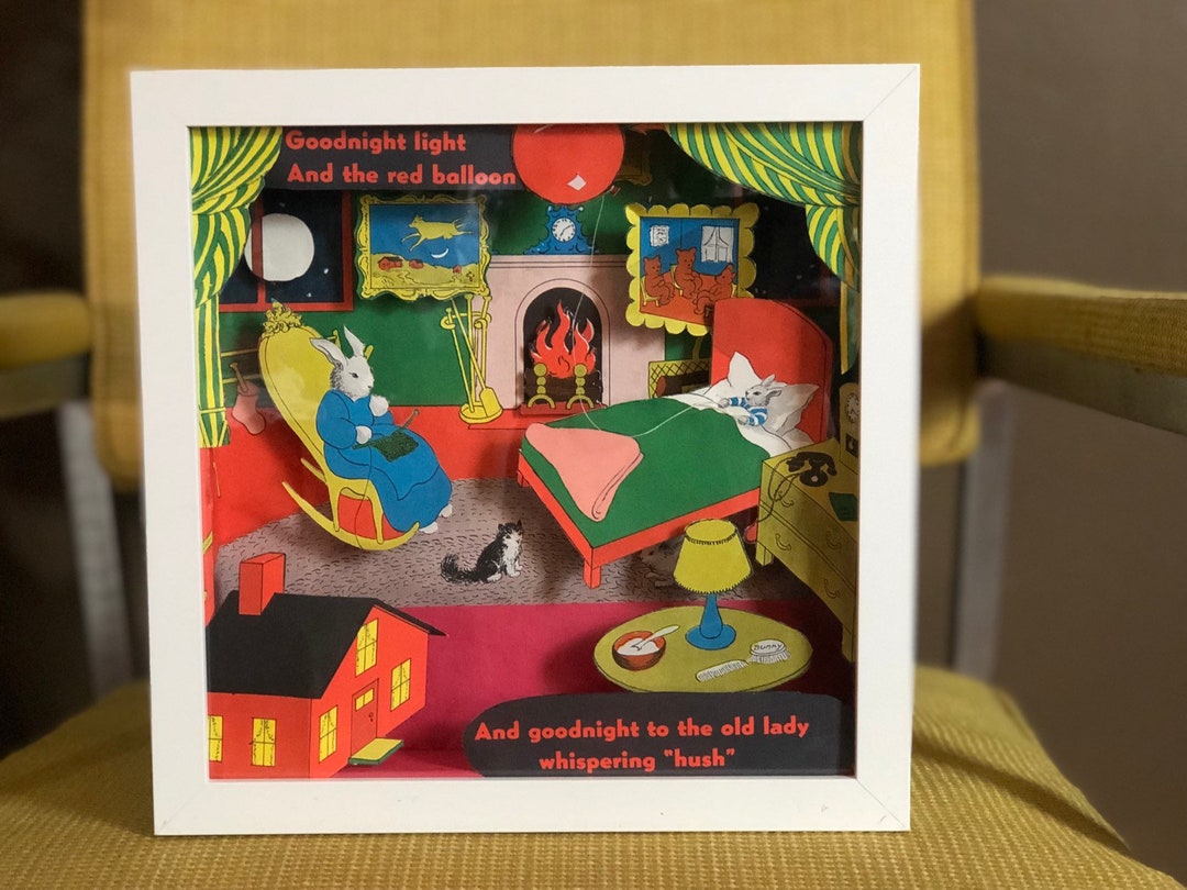 Goodnight Moon Wall Art Classic Children’s Story Book Kids Library ...