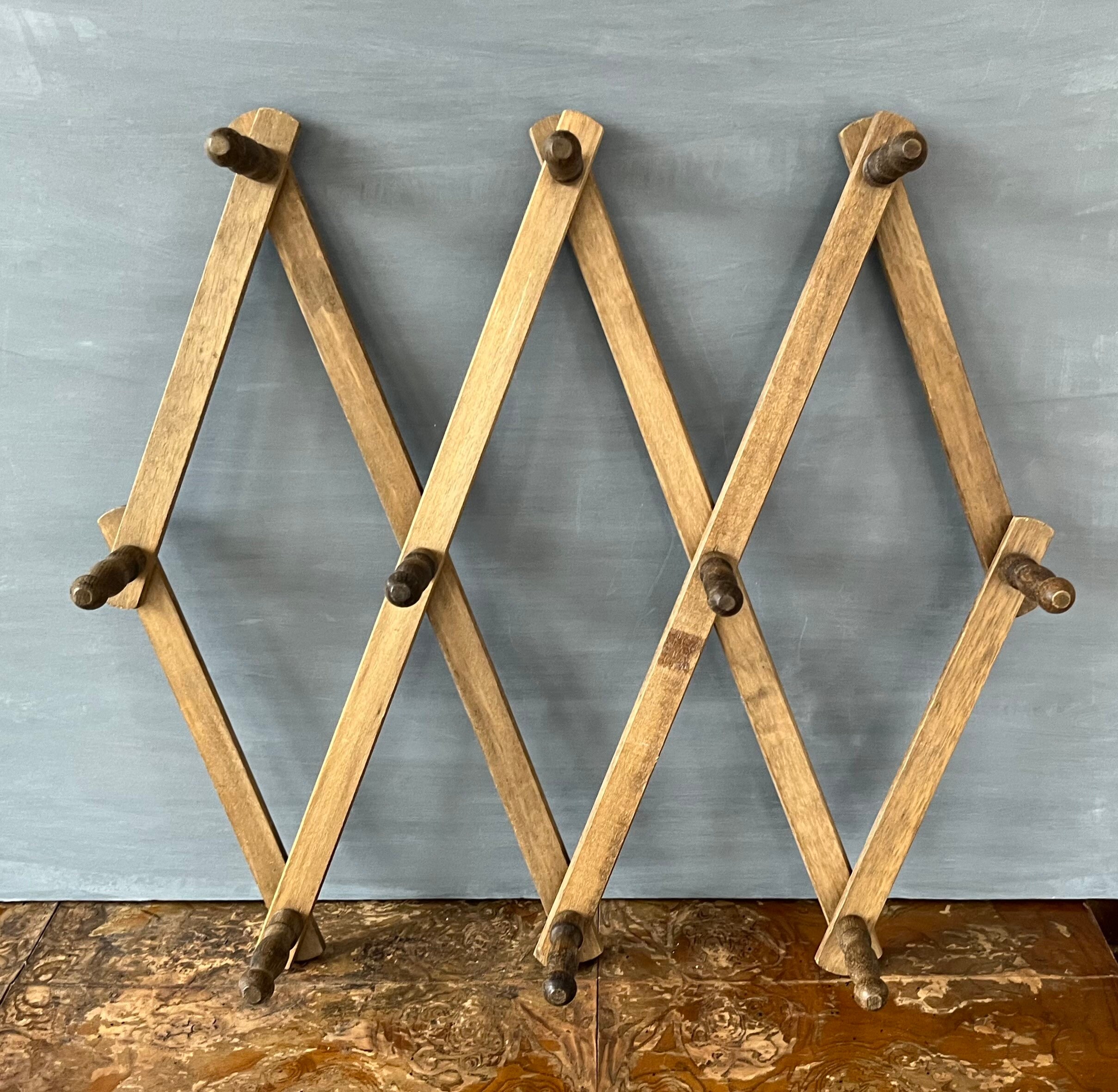 Storage & Organization Vintage Expandable Accordion 10 Peg Hanging Wood ...