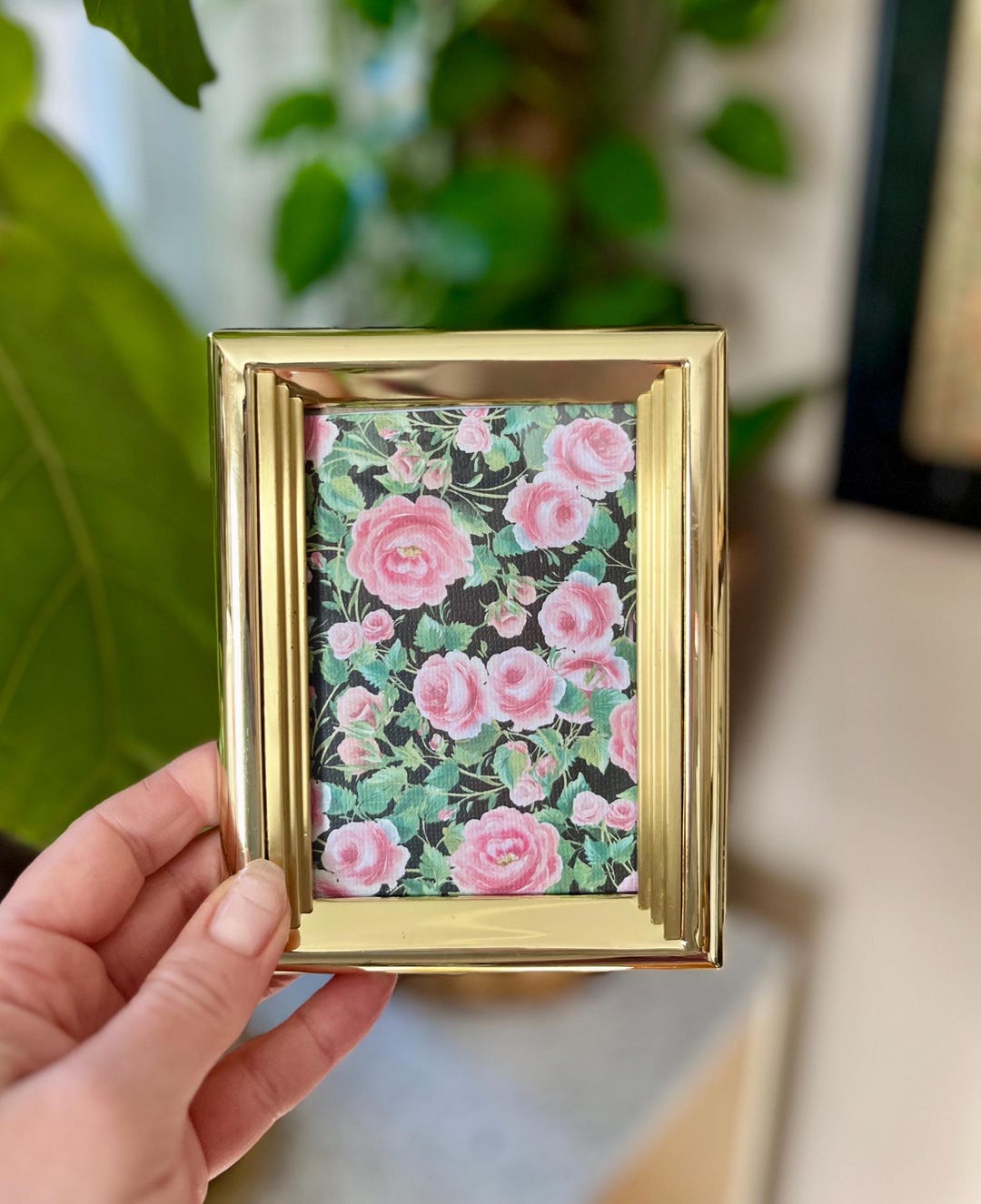 Small Polished Brass Picture Frame / Vintage Art Deco Photo Frame ...