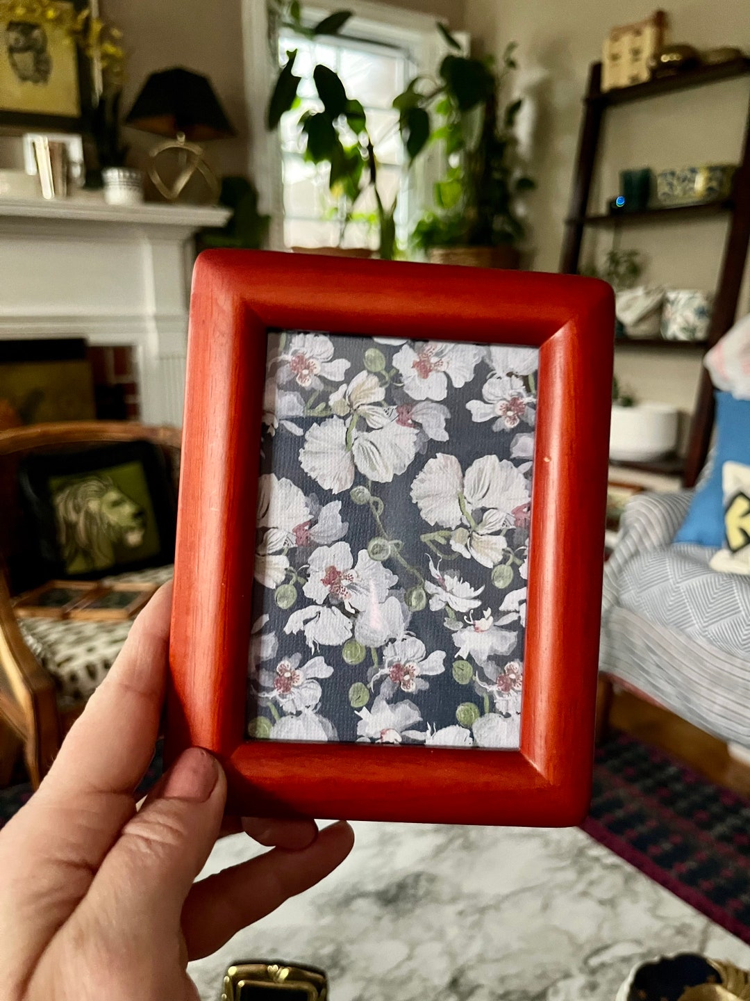 4.5x3 Solid Wood Rounded Edge Photo Frame Cherry Teak Wood Picture ...