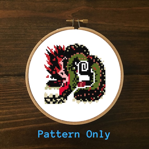 Monster Hunter World Savage Deviljho Cross Stitch Pattern PDF - Etsy