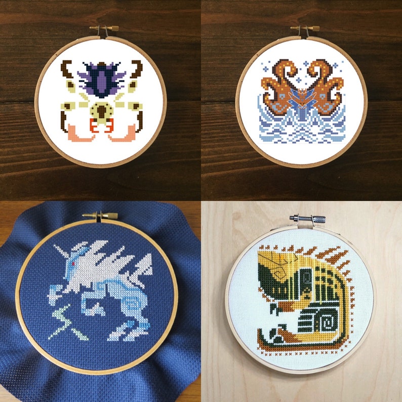Monster Hunter Finished Cross Stitch Made to Order Video Game | Etsy