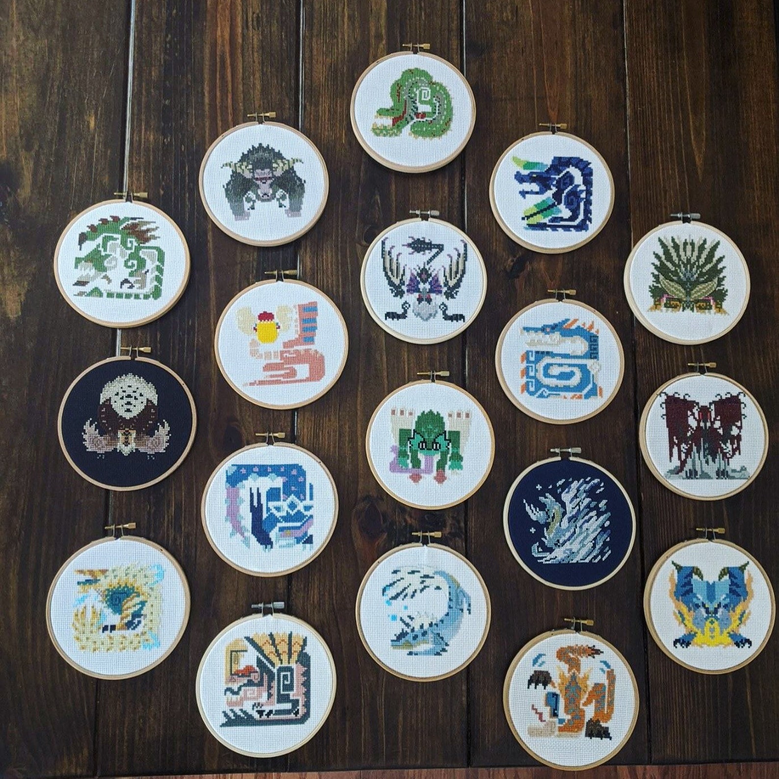 Monster Hunter Finished Cross Stitch Made to Order Video Game | Etsy