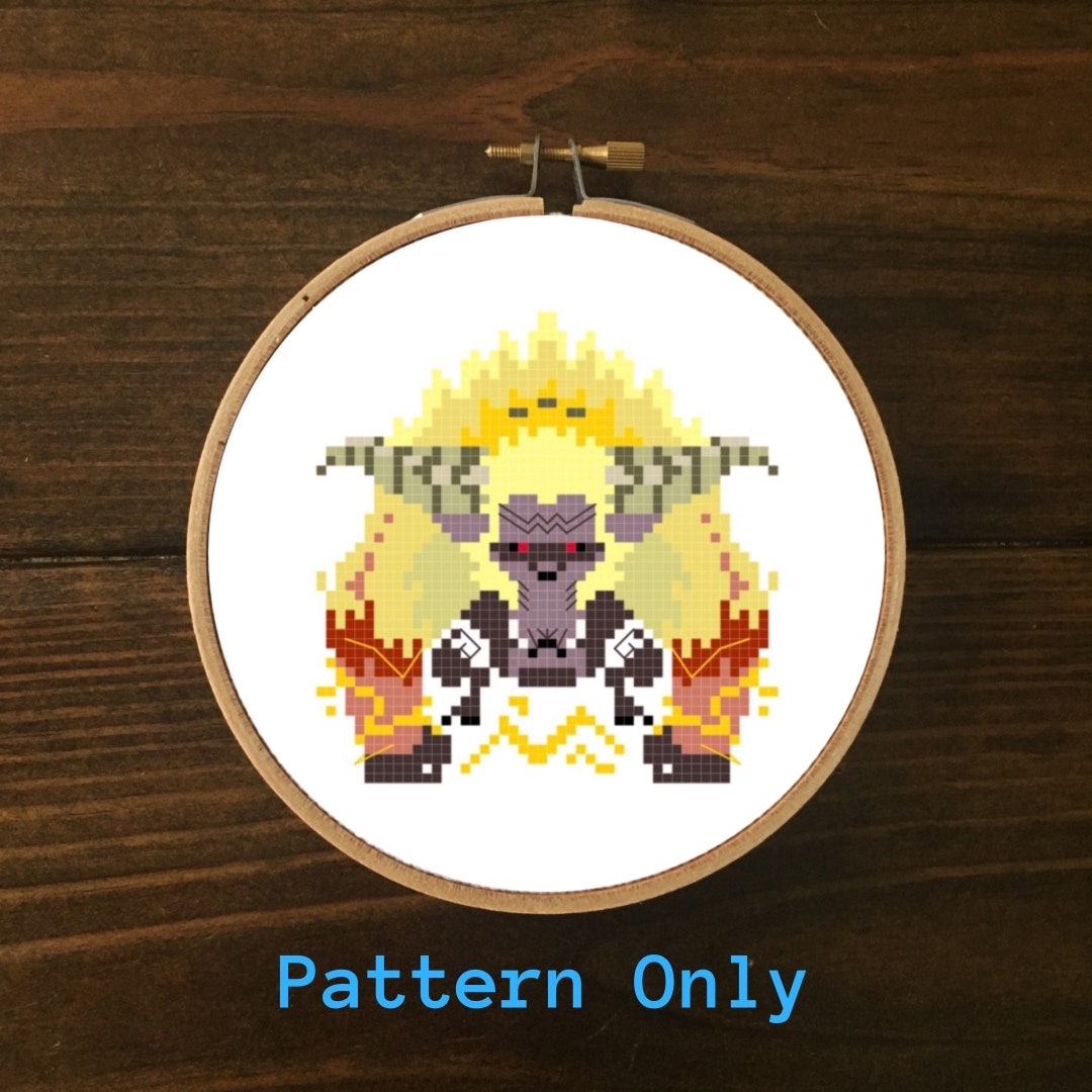 Raging Rajang Icon Monster Hunter World Cross Stitch Pattern PDF ...