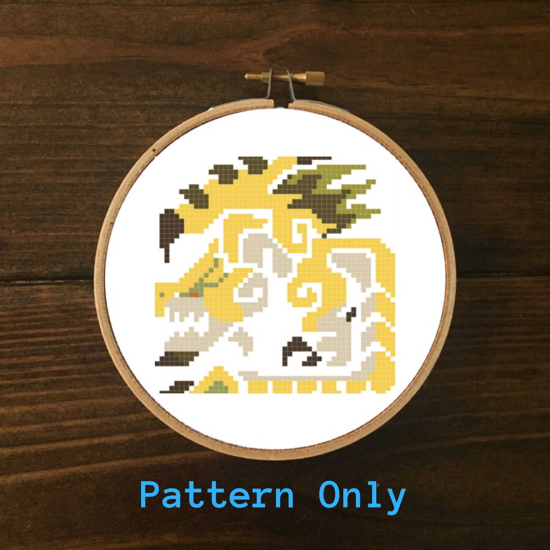 Gold Rathian Icon Monster Hunter Cross Stitch Pattern PDF Download ...