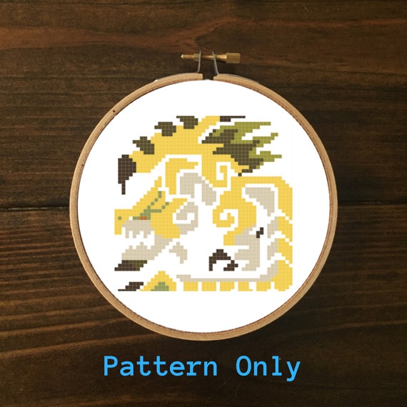 Gold Rathian Icon Monster Hunter Cross Stitch Pattern PDF | Etsy