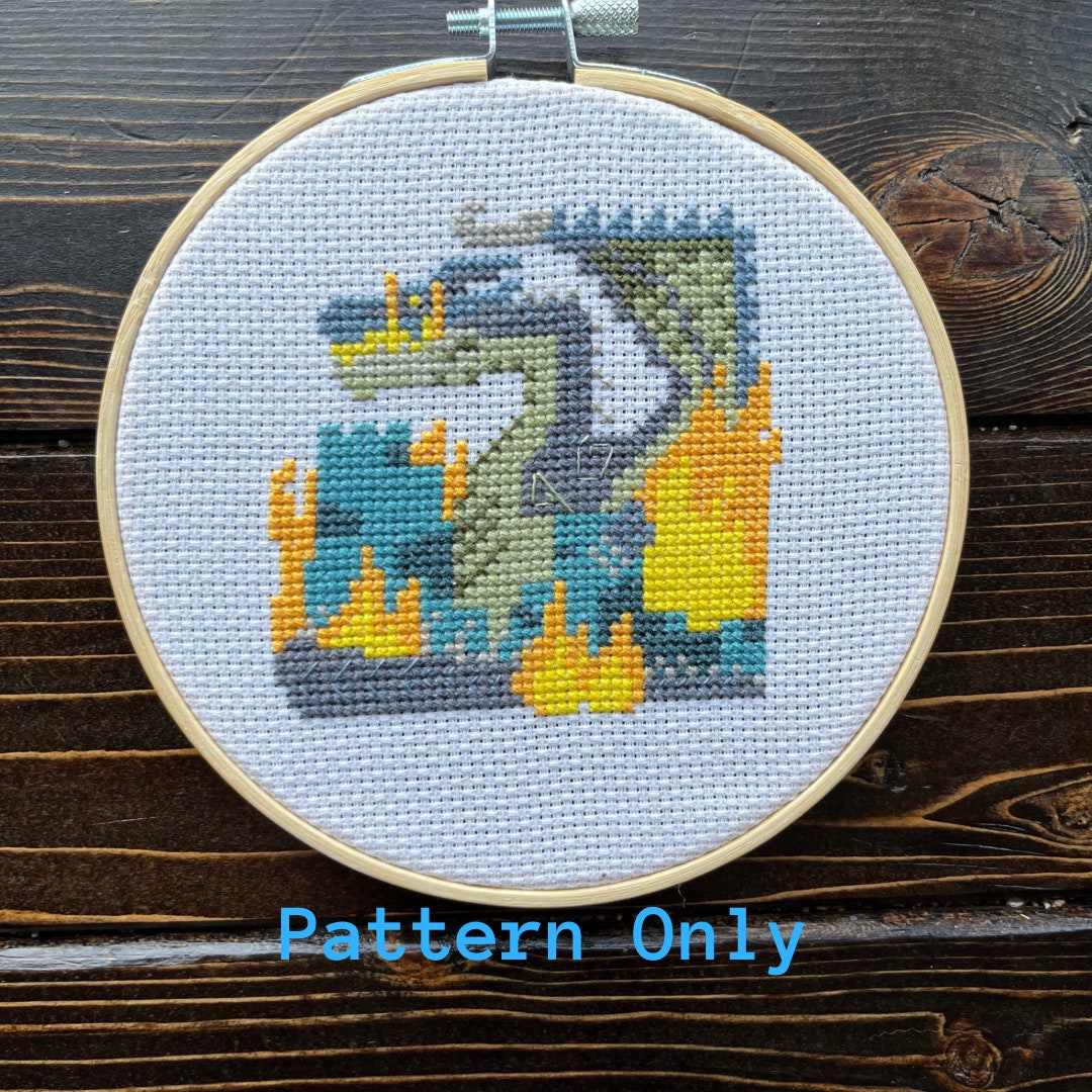 Monster Hunter World Fatalis Cross Stitch Pattern PDF Download, Pixel ...