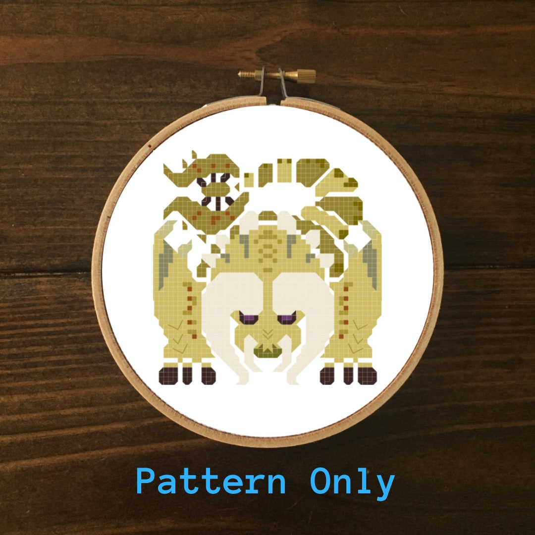 Monster Hunter World Diablos Cross Stitch Pattern, PDF Download, Pixel Art, Video Game Cross ...