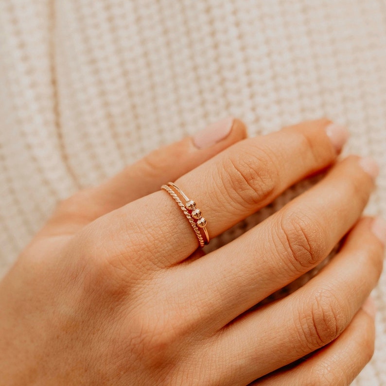 Fidget Anxiety Ring SET Stackable Anxiety Ring Spinner - Etsy