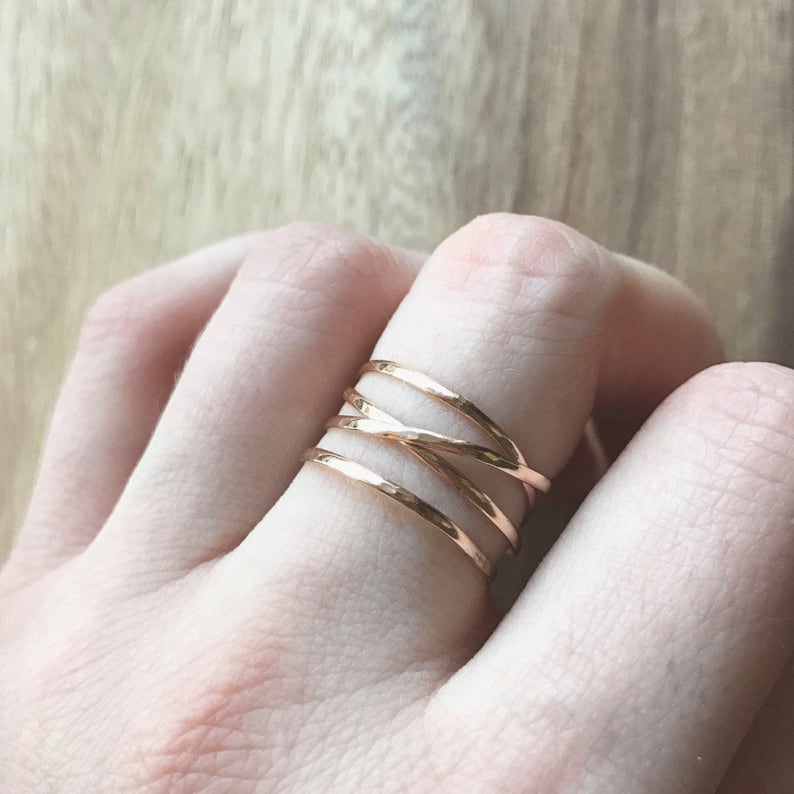 Large Gold Wrap Ring Gold Wrap Ring Wraparound Ring Gold | Etsy