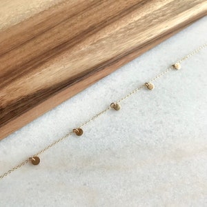 Gold Tiny Disc Choker, Coin Layered Necklace, Gold Dangle Choker, Tiny Disc Necklace, Layering ...