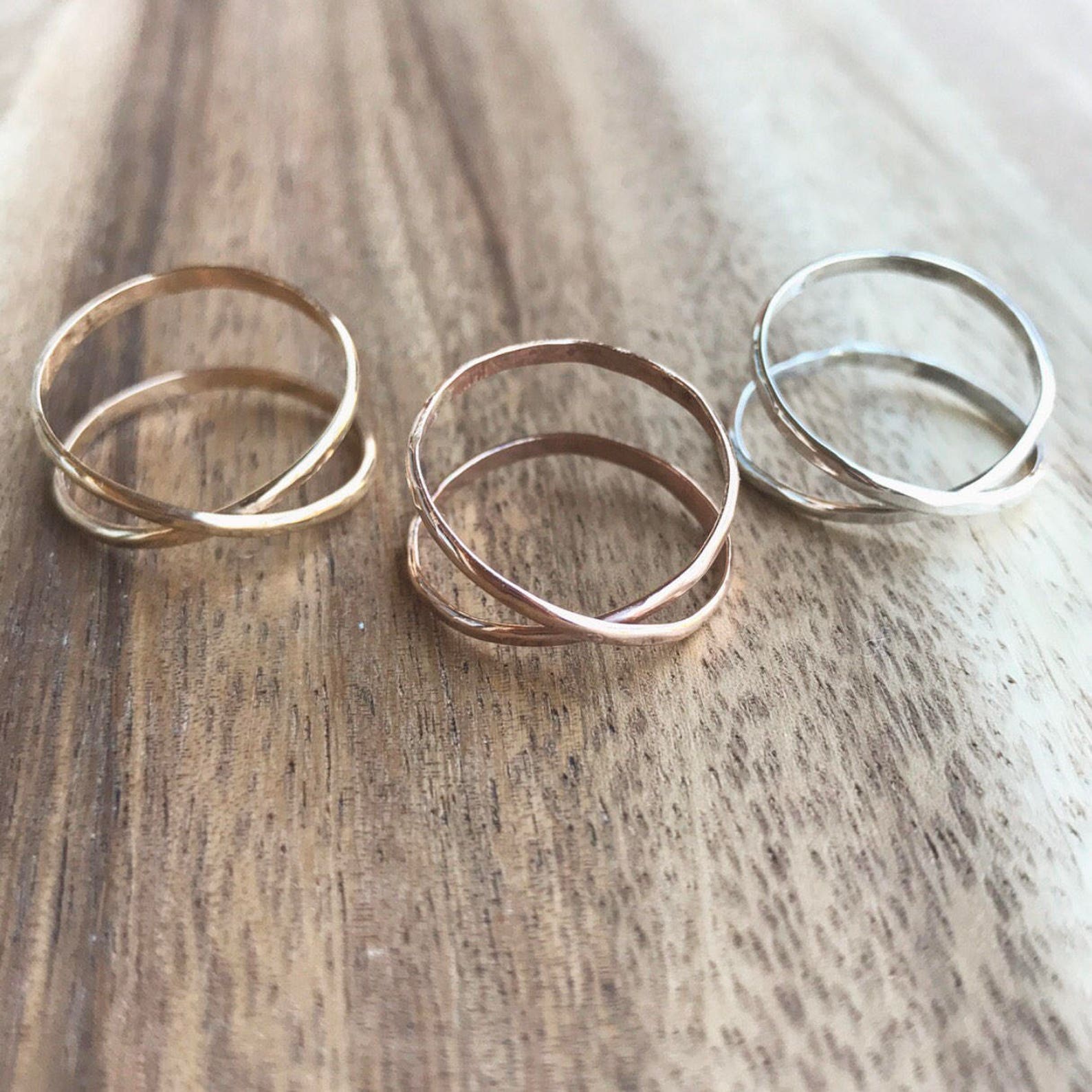 Small Rose Gold Wrap Ring Criss-cross Ring Rose Gold - Etsy
