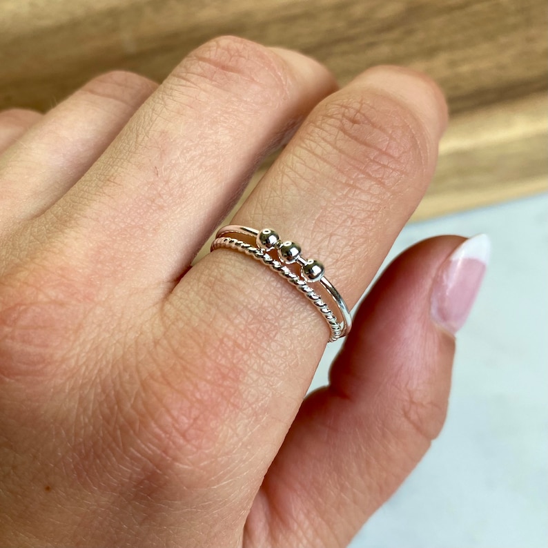 Fidget Anxiety Ring SET Stackable Anxiety Ring Spinner - Etsy