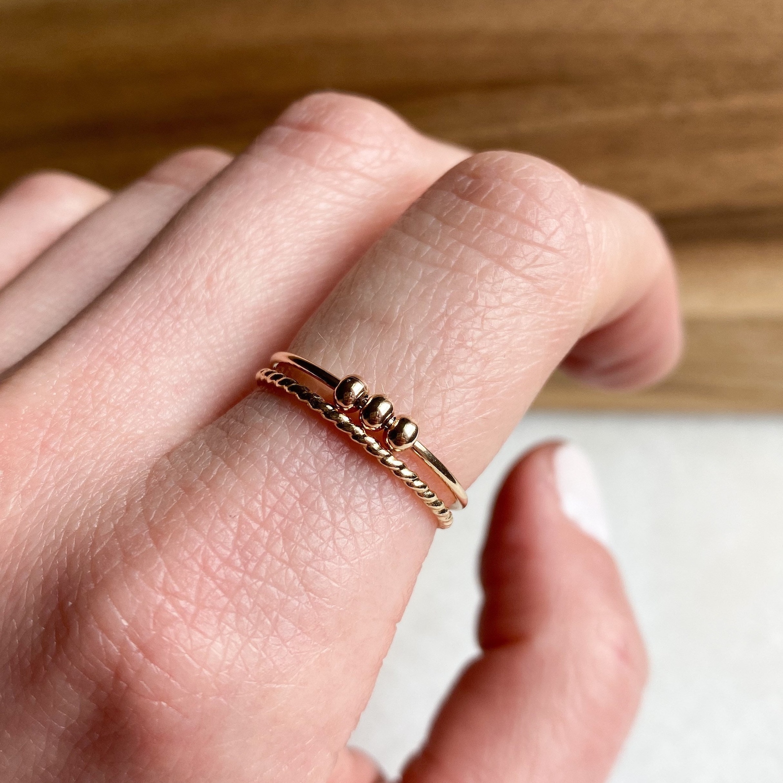 Fidget Anxiety Ring SET Stackable Anxiety Ring Spinner, Fidget Anxiety ...